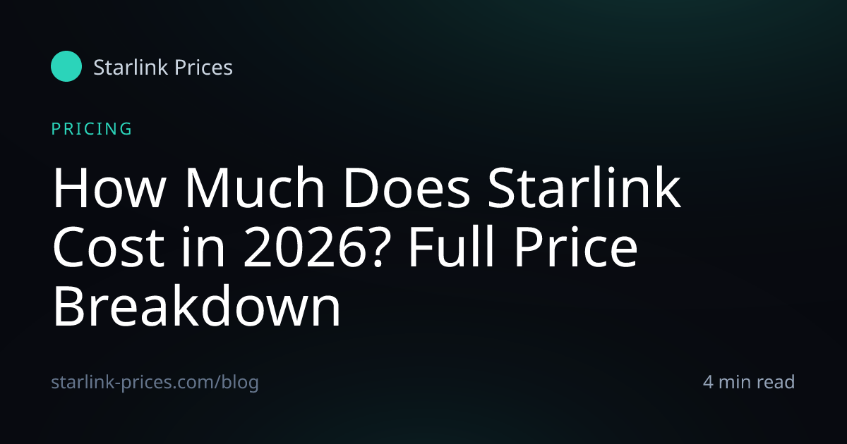 How Much Does Starlink Cost in 2026? Full Price Breakdown