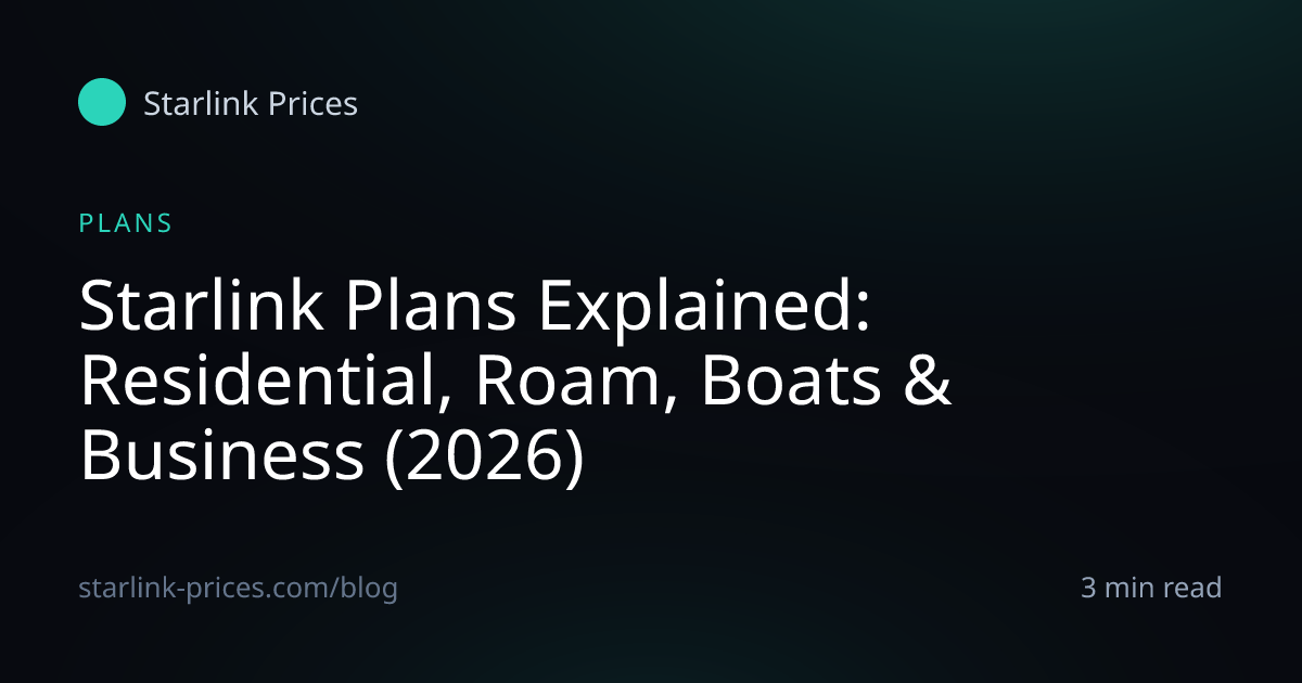 Starlink Plans Explained: Residential, Roam, Boats & Business (2026)
